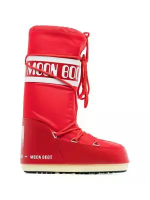 Moon Boot Logo Lace-up Boots - Red