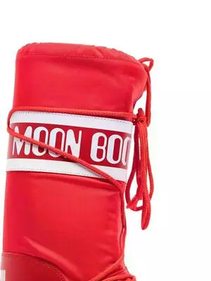 Moon Boot Logo Lace-up Boots - Red