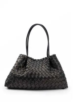 ELLEME Dimple Tote Medium Woven Leather - Black