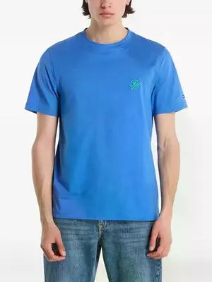 Tommy Hilfiger Script Monogram Swimshop Logo-embroidered Cotton T-shirt - Blue