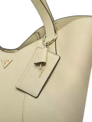 Guess Logo-plaque Pebble-textured Tote Bag