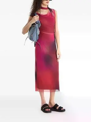 Desigual Abstract-print Draped Midi Dress