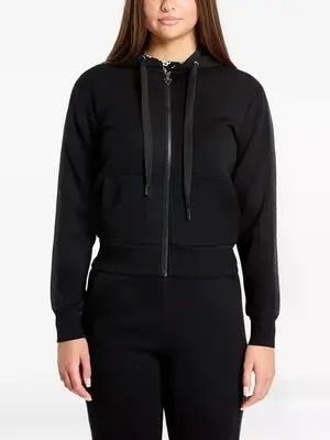 Guess Logo-tape Zip-up Hoodie - Black
