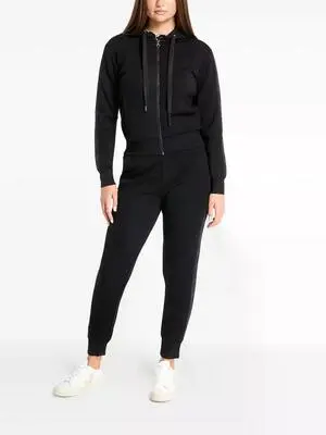 Guess Logo-tape Zip-up Hoodie - Black