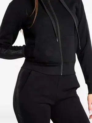 Guess Logo-tape Zip-up Hoodie - Black