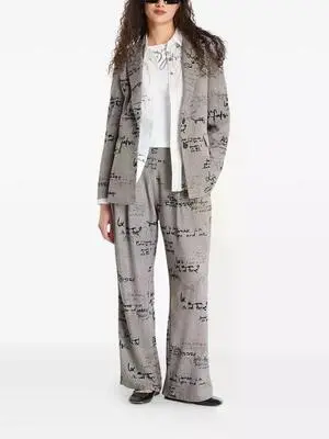 Desigual Check-print Pleated Trousers - Grey