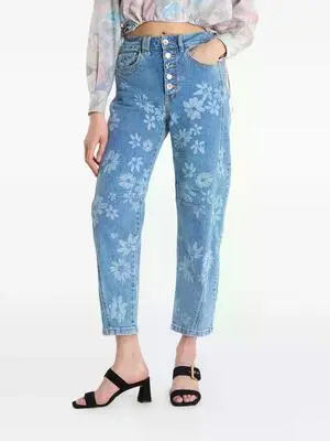 Desigual Floral-print Jeans - Blue