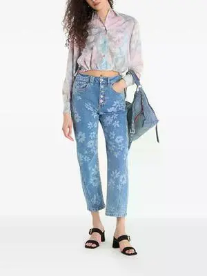 Desigual Floral-print Jeans - Blue
