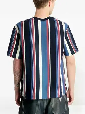 Guess Originals Go Striped Logo-embroidered T-shirt