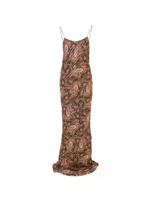 Andamane Ninfea Paisley-print Maxi Dress - Brown