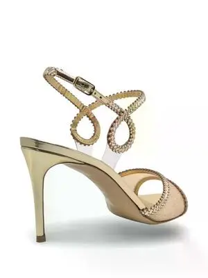 Casadei Josephine Crystal-embellished Heeled Sandals - Gold