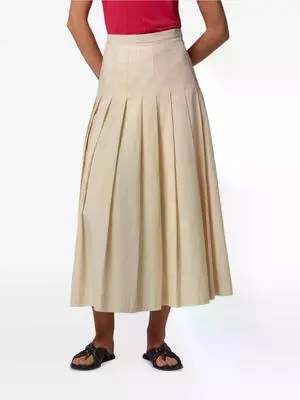 Paul Smith Pleated A-line Midi Skirt - Neutrals