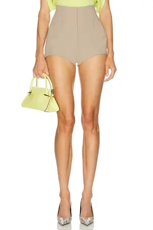 MUGLER High Waisted Short - Light Taupe
