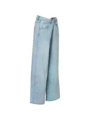 NO44 Asymmetric-waistband Wide-leg Jeans