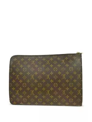 LOUIS VUITTON 2002 Monogram Poche Documents Business Bag - Brown