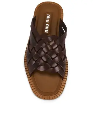 Miu Miu Woven Flat Sandal