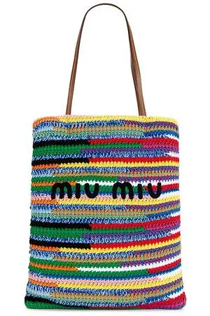 Miu Miu Cotone Crochet Tote Bag