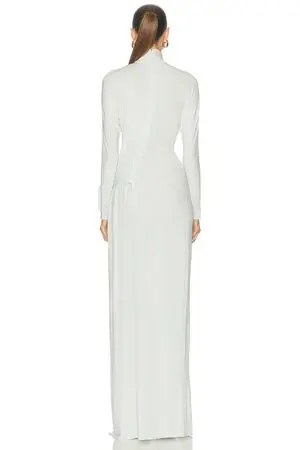 COURREGES Twisted Crepe Jersey Long Dress