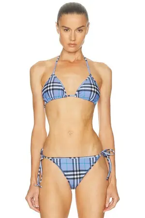 Burberry Triangle Bikini Top - Cornflower Blue Ip Check