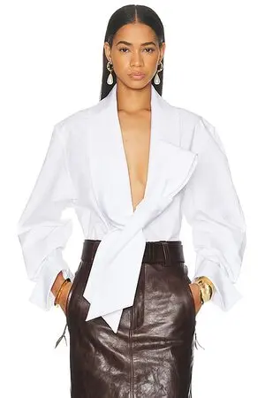 Saint Laurent Asymmetrical Tie Blouse