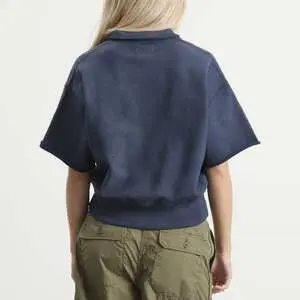 BEAMS Half Zip Distressed Cotton Sweater