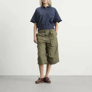 BEAMS Half Zip Distressed Cotton Sweater