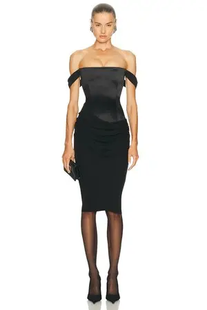 Alex Perry Off-shoulder Longline Corset Dress
