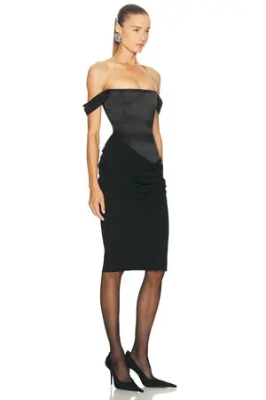 Alex Perry Off-shoulder Longline Corset Dress