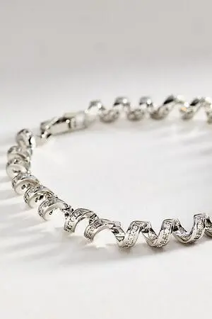 Anthropologie Spiral Crystal Bracelet - Silver