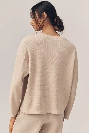Electric & Rose Cotton Henley Pullover