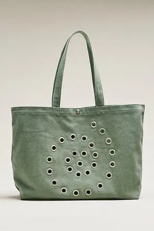 DAMSON MADDER Rae Eyelet Tote - Mint