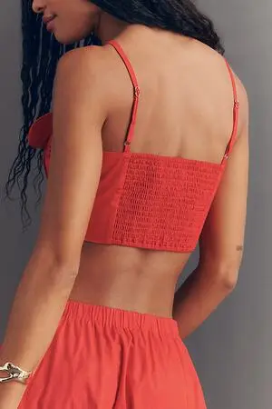 Maeve Floral Appliqué Crop Top