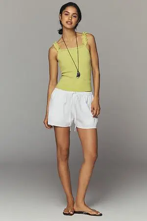 PILCRO Lettuce Edge Tank Top - Green