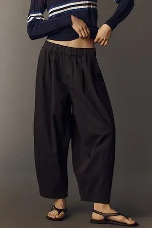 Maeve Cotton Linen Balloon Trousers - Black