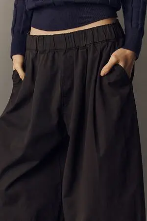 Maeve Cotton Linen Balloon Trousers - Black