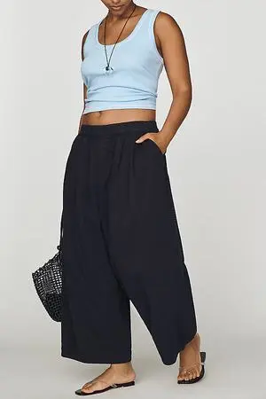Maeve Cotton Linen Balloon Trousers - Black