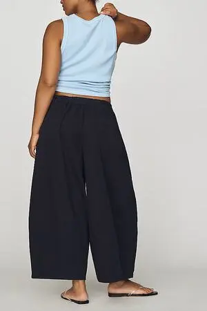 Maeve Cotton Linen Balloon Trousers - Black