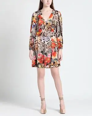 MARCIANO Mini Flared Floral-leopard Print Dress
