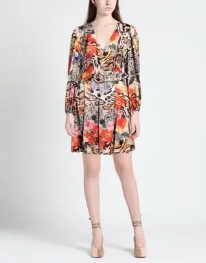 MARCIANO Mini Flared Floral-leopard Print Dress