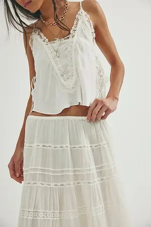 Free People Lily Lace Midi Skirt