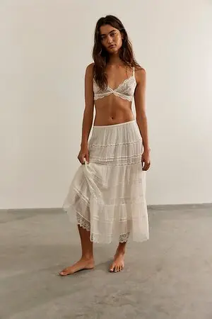 Free People Lily Lace Midi Skirt