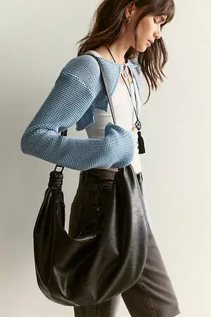 Free People Vegan Slouch Hobo Bag - Black