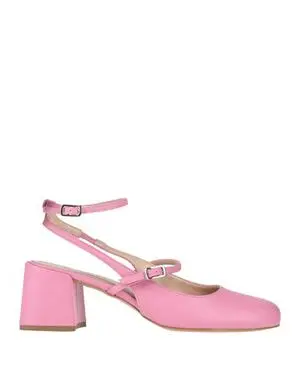 COMPAGNIA ITALIANA Leather Pumps With Ankle Strap And Block Heel