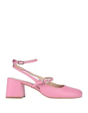 COMPAGNIA ITALIANA Leather Pumps With Ankle Strap And Block Heel