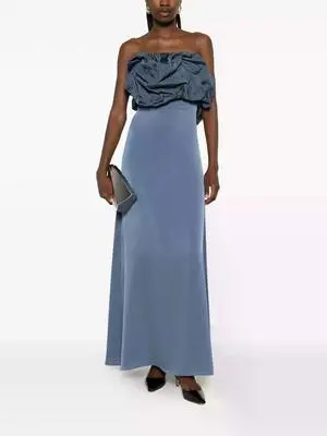Max Mara Strapless Ruffled-bodice Maxi Dress