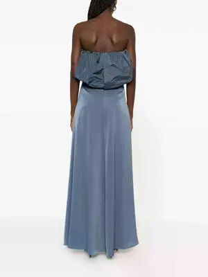 Max Mara Strapless Ruffled-bodice Maxi Dress