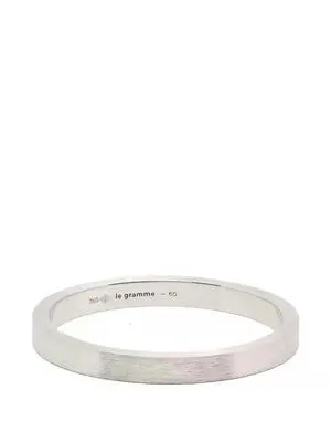 Le Gramme 18k White Gold Flat Band Ring - Silver