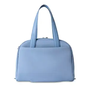 BEIS The Leather Trim Duffle - Dusty Blue
