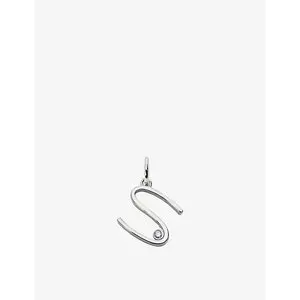 Monica Vinader Solitaire Diamond Initial Pendant - Silver