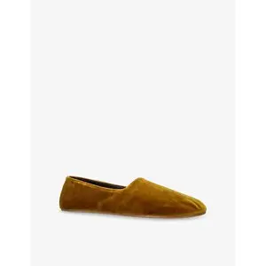 THE ROW Ponti Velvet Slippers - Tan